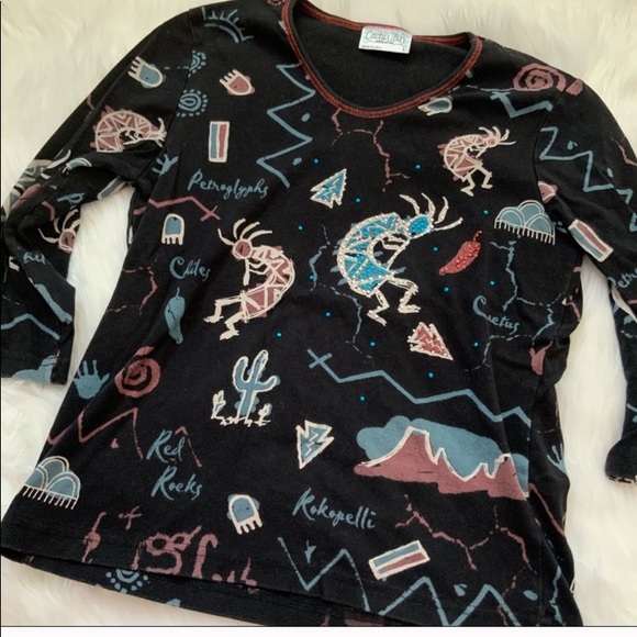 Cactus Bay | Tops | Cactus Bay Southwest Top New Mexico Kokopelli ...